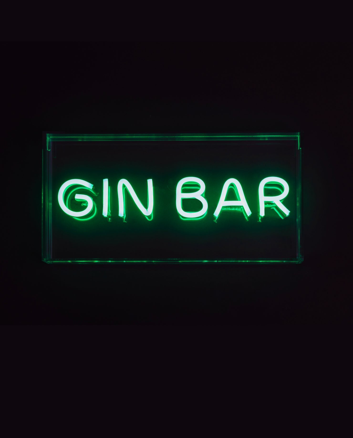 Green Gin Bar Neon LED Acrylic Lightbox - Neon Sign | Driftroom ...